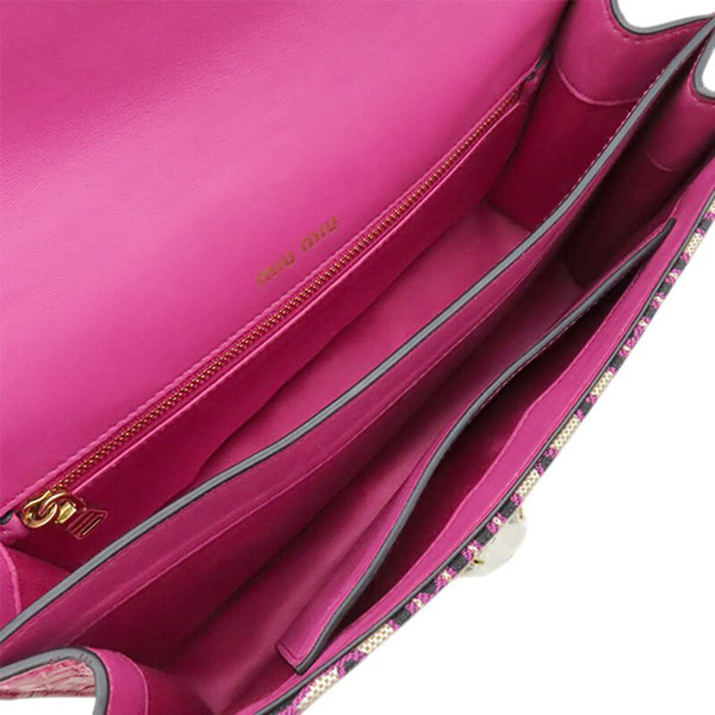 Miu Miu Pre-owned Miu Miu MM Paris Emiuticon Jacquard and Croc Embossed ...