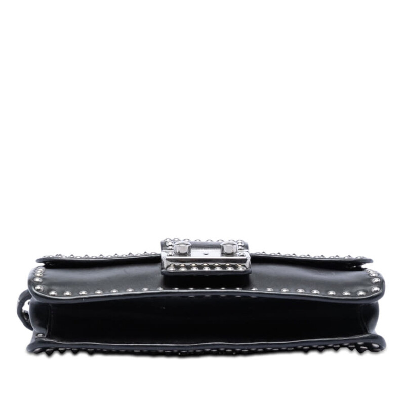 Miu Miu Pre-owned Miu Miu Studded Leather Push Lock Crossbody Ladies ...