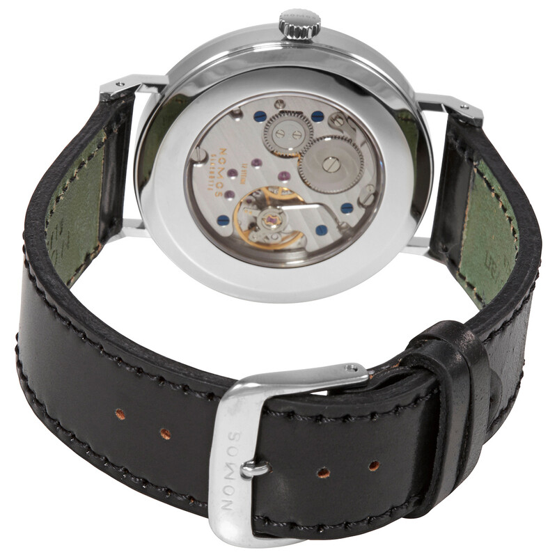 Nomos Pre-owned Nomos Tangente 38 Galvanized White Silver-plated Dial ...