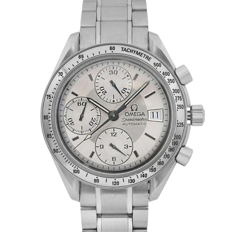 Omega Pre-owned Omega Speedmaster Chronograph Automatic Silver Dial Men ...