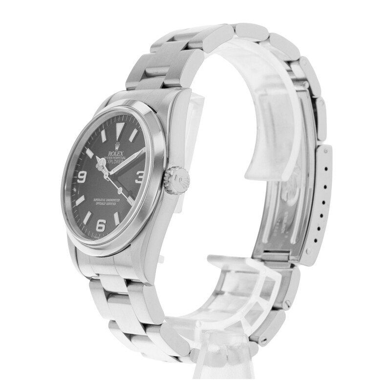 Rolex Pre-owned Rolex Explorer 36 Automatic Chronometer Black Dial Men ...