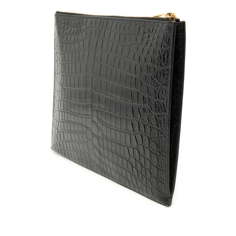 Saint Laurent Pre-owned Saint Laurent Croc Embossed Leather Tiny ...