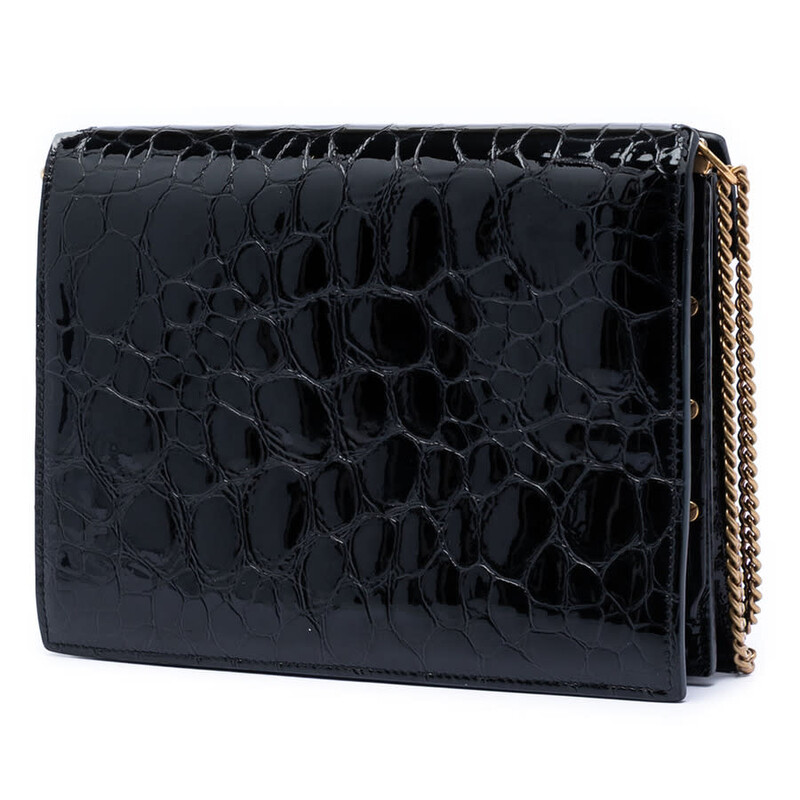 Saint Laurent Pre-owned Saint Laurent Shiny Croc Embossed Calfskin ...