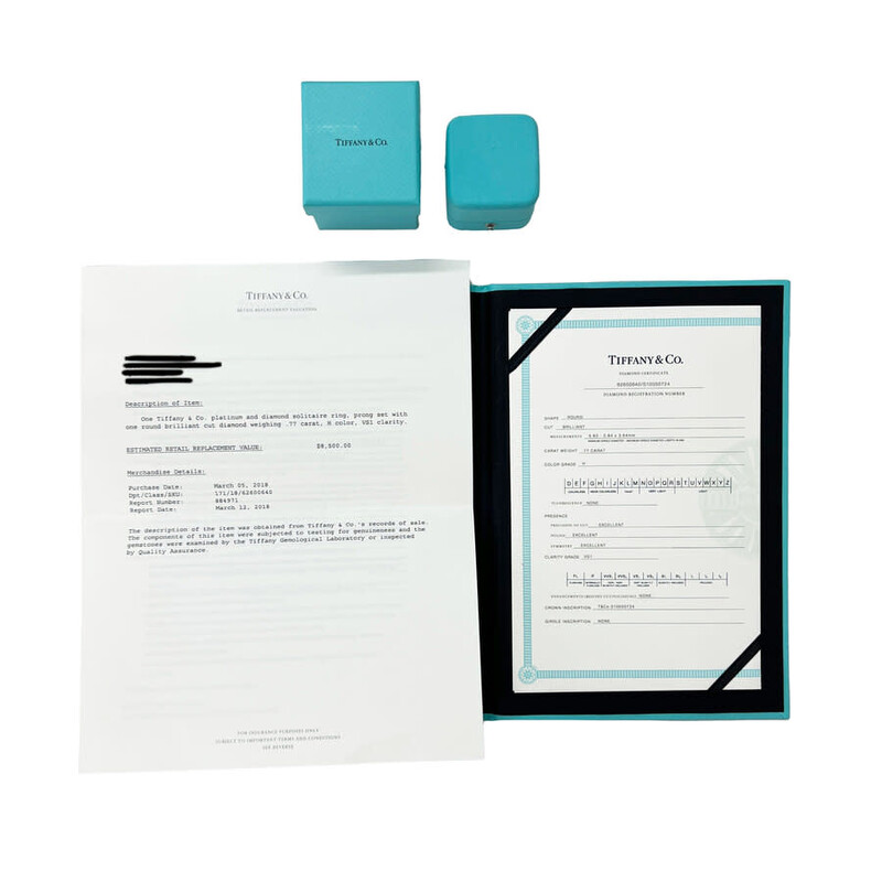 Tiffany & Co. Pre-Owned Tiffany & Co. 0.77 ct Diamond Engagement Ring ...