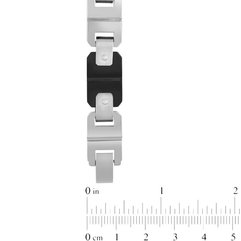 Robert Alton Men's Stainless Steel Black and White Men's Mariner Link ...