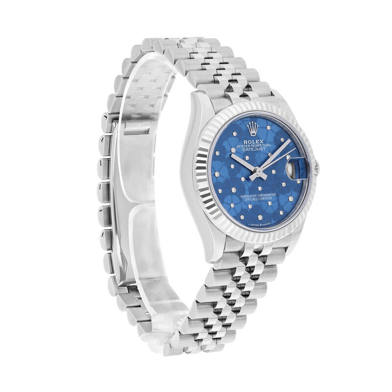 Rolex Datejust 31 Azzurro-Blue Floral Motif Diamond Dial Automatic ...