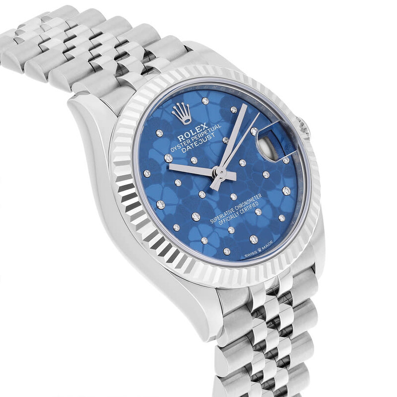 Rolex Datejust 31 Azzurro-Blue Floral Motif Diamond Dial Automatic ...