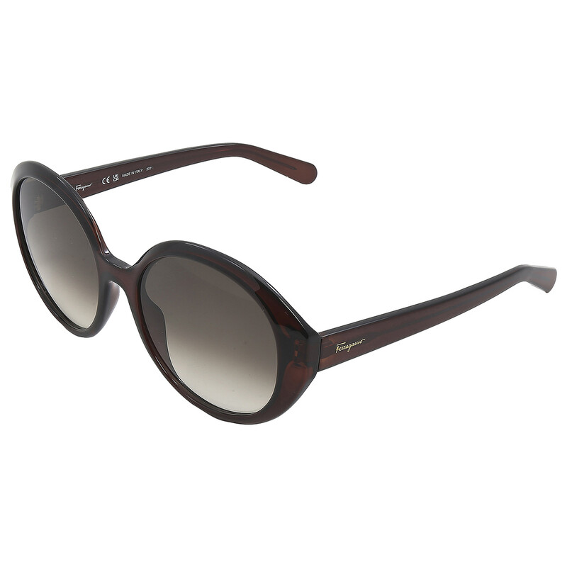 Ferragamo Salvatore Ferragamo Grey gradient Oval Ladies Sunglasses ...