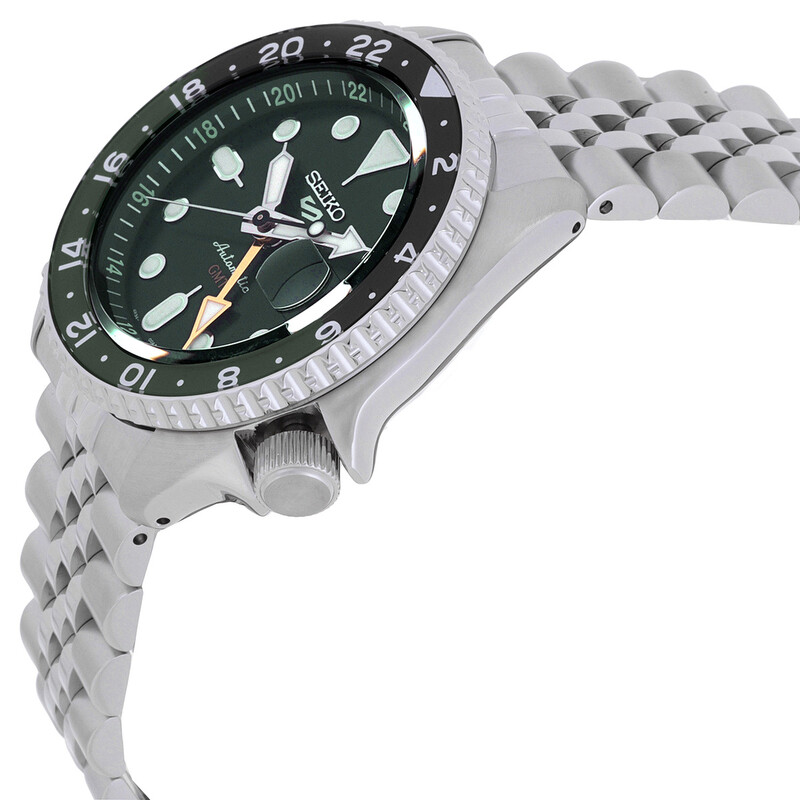 Seiko 5 Sports SKX GMT Automatic Green Dial Sprite Bezel Men's Watch ...