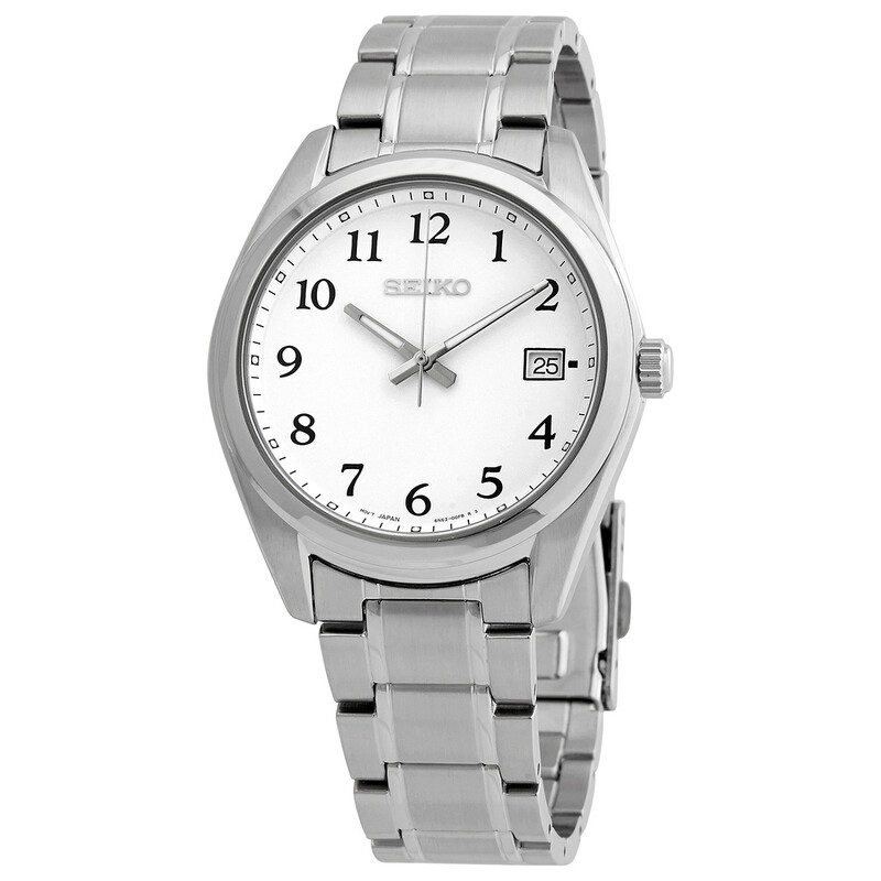 Seiko Core Quartz White Dial Men's Watch SUR459P1 4954628240842 ...