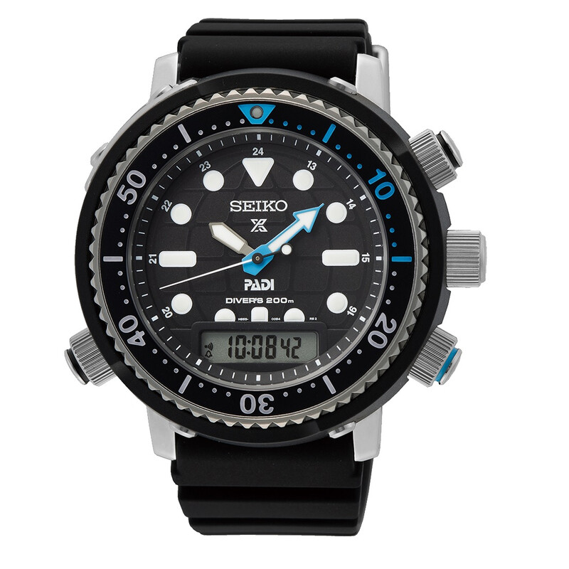 Seiko Prospex PADI Alarm Chronograph Analog-Digital Black Dial Men's ...