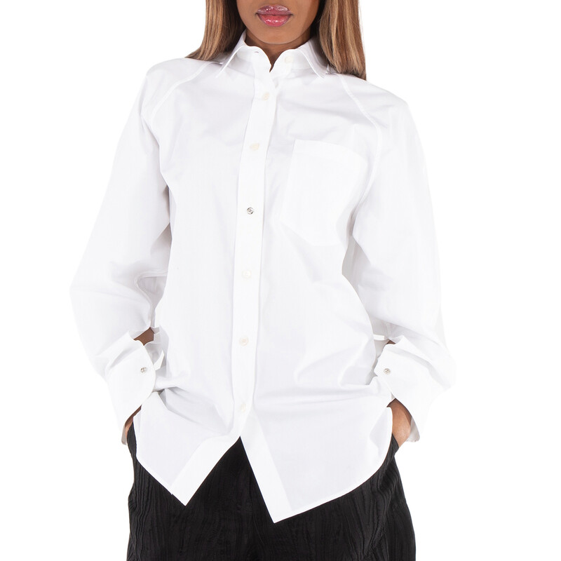 Stella McCartney Pure White Cotton Poplin Oversize Shirt, Brand Size 40 ...