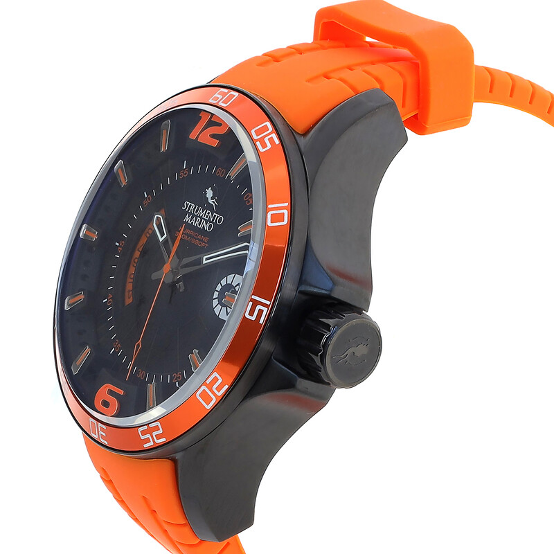 Strumento Marino Hurricane 3 Hands Silicon Quartz Black Dial Men's ...