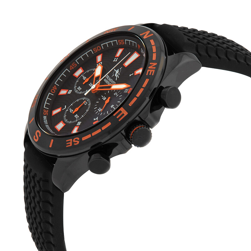 Strumento Marino Sport Marine Chronograph Silicon Quartz Black Dial Men ...