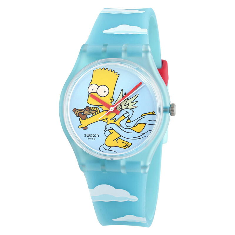Swatch Angel Bart Quartz Light Blue Graphic Dial Unisex Watch SO28Z115 ...