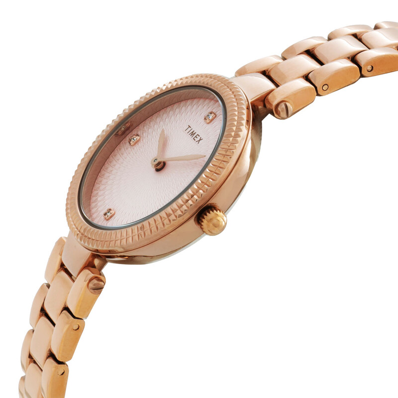 Timex Adorn Quartz Crystal Pink Dial Ladies Watch TW2V24300VQ ...