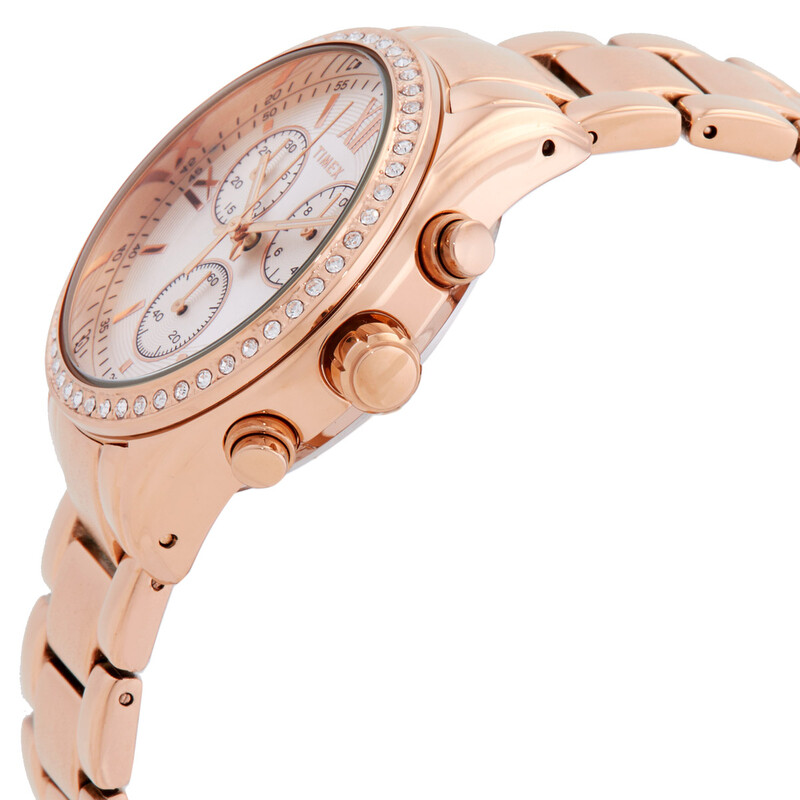 Timex Chronograph Quartz Crystal Silver Dial Ladies Watch TW2V57900 ...