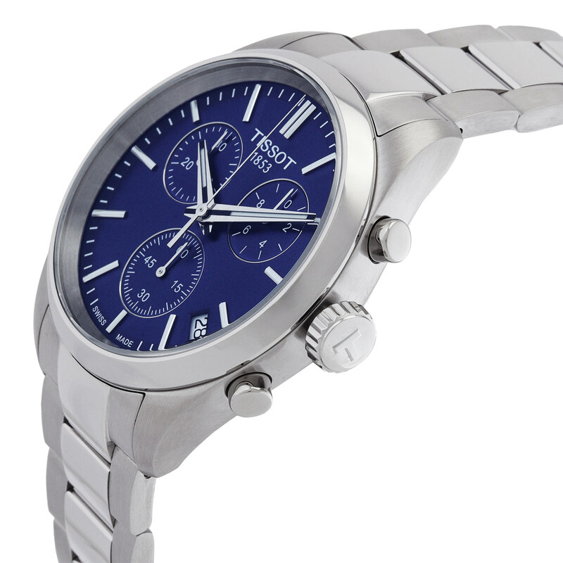 Tissot PR 100 Chronograph Quartz Blue Dial Men's Watch T1504171104100 ...