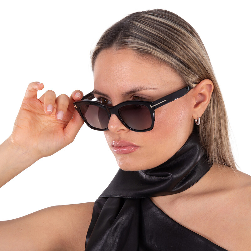Tom Ford Lauren Polarized Brown Cat Eye Ladies Sunglasses FT0614 01H 52 ...