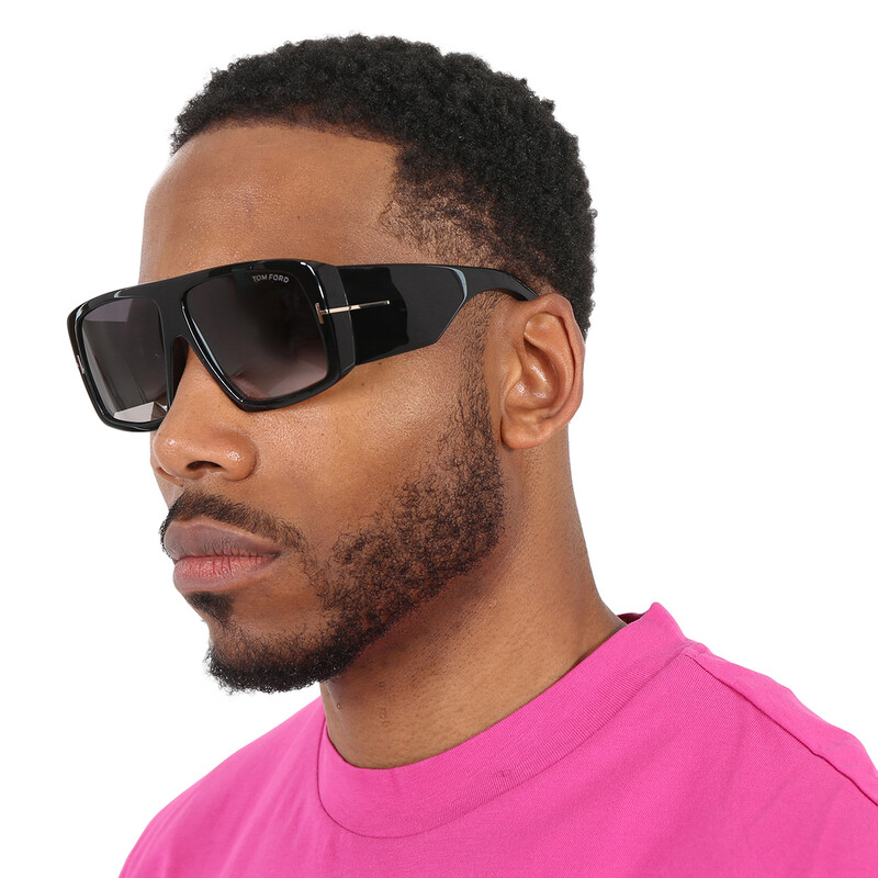 Tom Ford Raven Smoke Gradient Browline Unisex Sunglasses FT1036 01B 60 ...