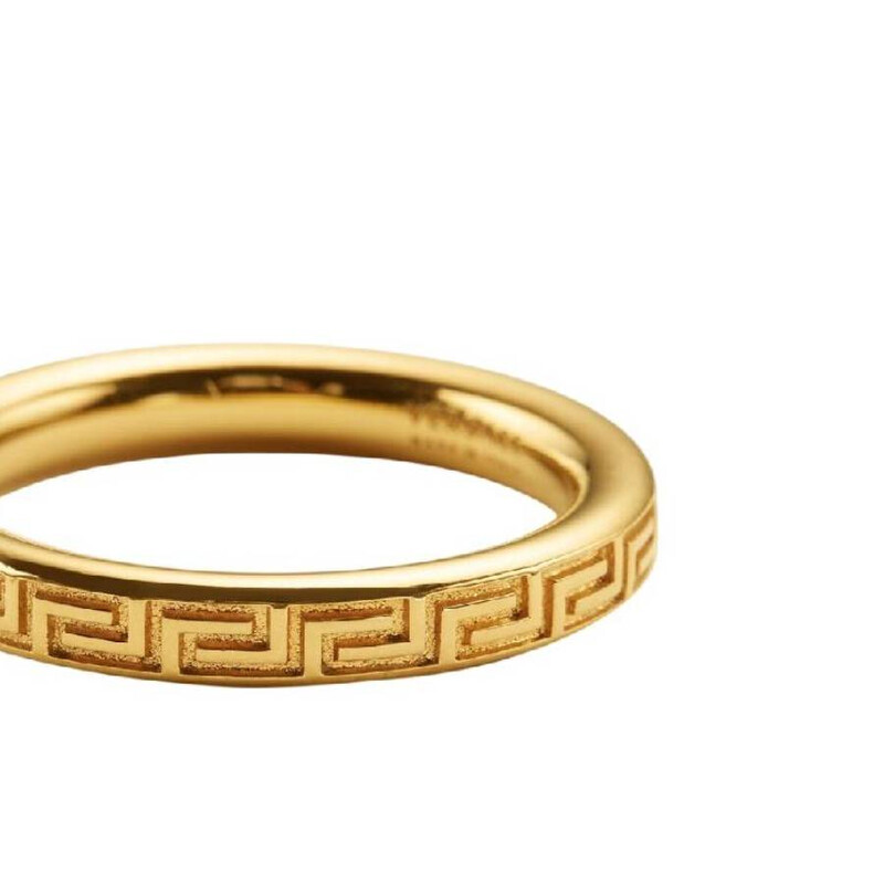 Versace Light Gold Greca Ring, Size 15 DG56785-DJMT-VERSACE GOLD ...
