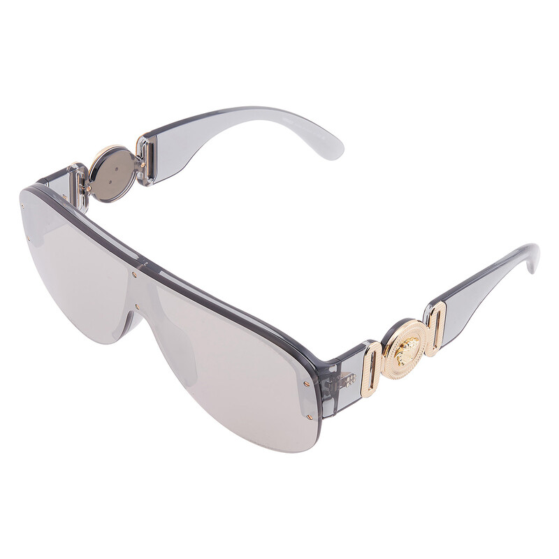 Versace Light Grey Mirror Silver Shield Men's Sunglasses VE4391 311/6G ...