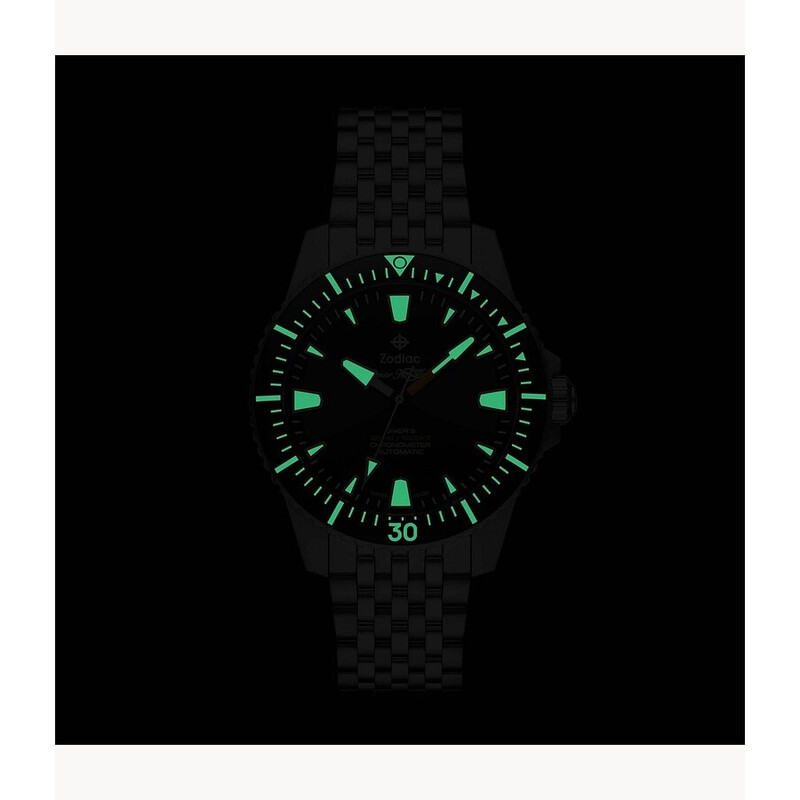 Zodiac Super Sea Wolf Pro-Diver Automatic Cos-C Certified Black Dial ...