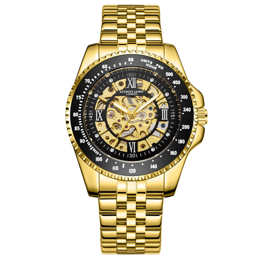 Anthony James Skeleton Automatic Silver-tone Dial Men's Watch AJ006N2 ...