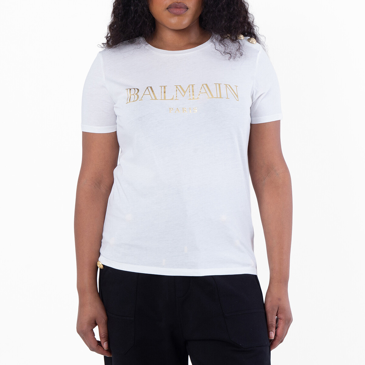 Balmain Retro Logo-Embroidered Tank Top, Size Medium CF1EB045BC49-CREME ...