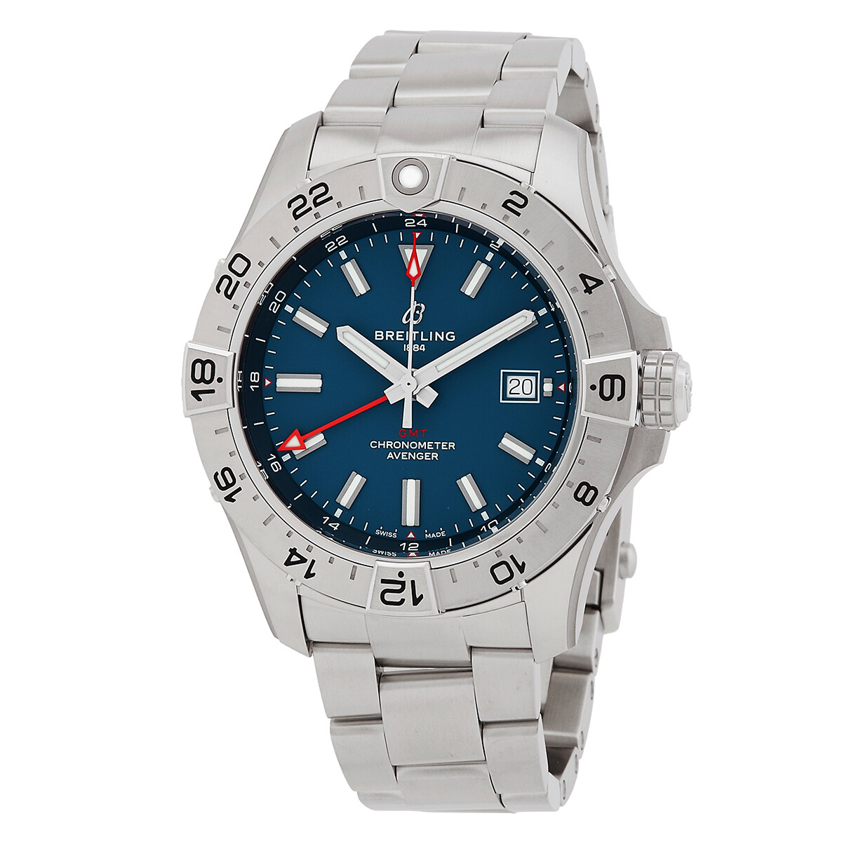 Breitling Chronomat GMT 40 Automatic Chronometer Ice Blue Dial Men's ...