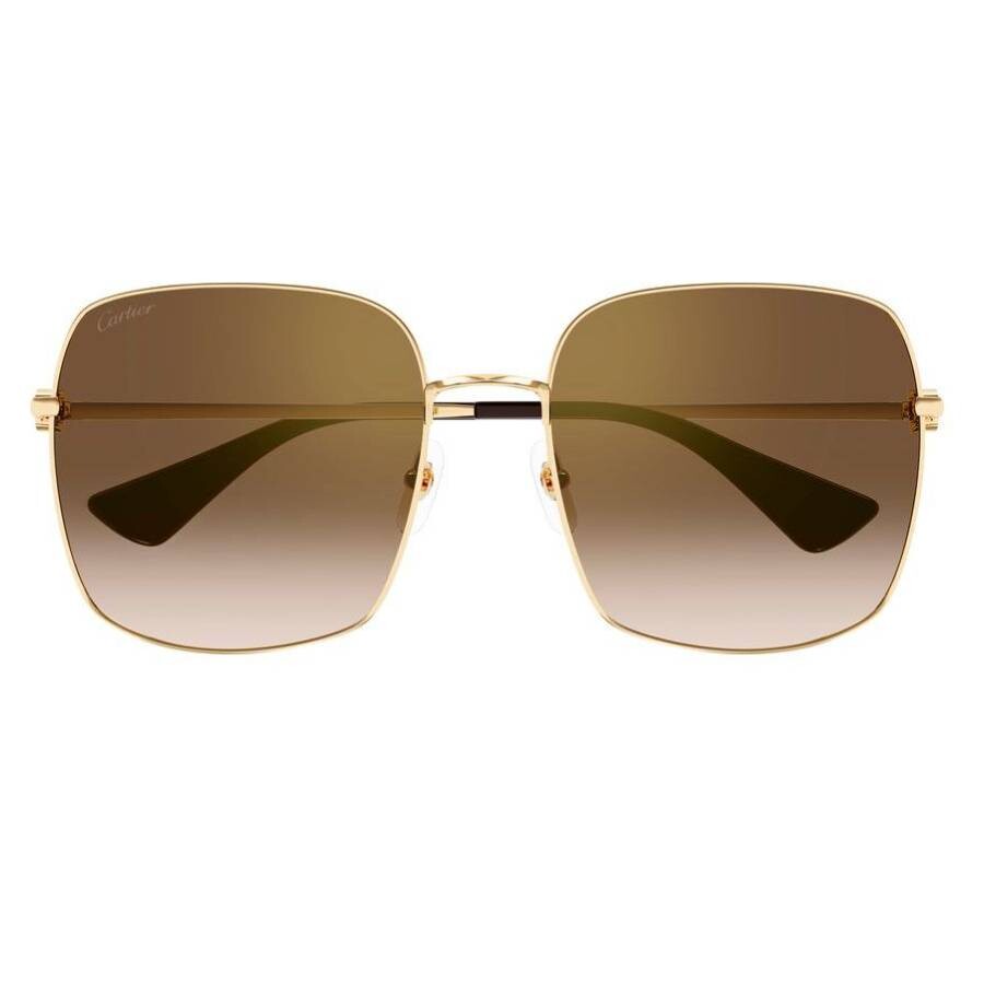 Cartier Santos de Cartier Polarized Brown Pilot Men's Sunglasses ...