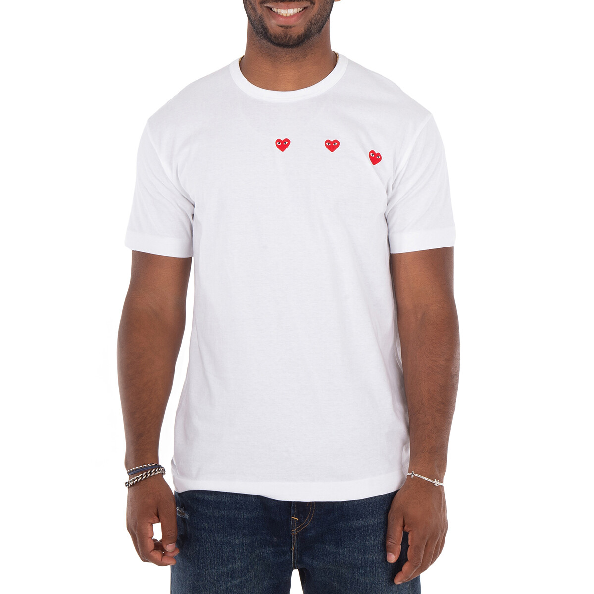 Comme Des Garcons Cdg Play Striped Heart Emblem Long-Sleeve T-Shirt ...