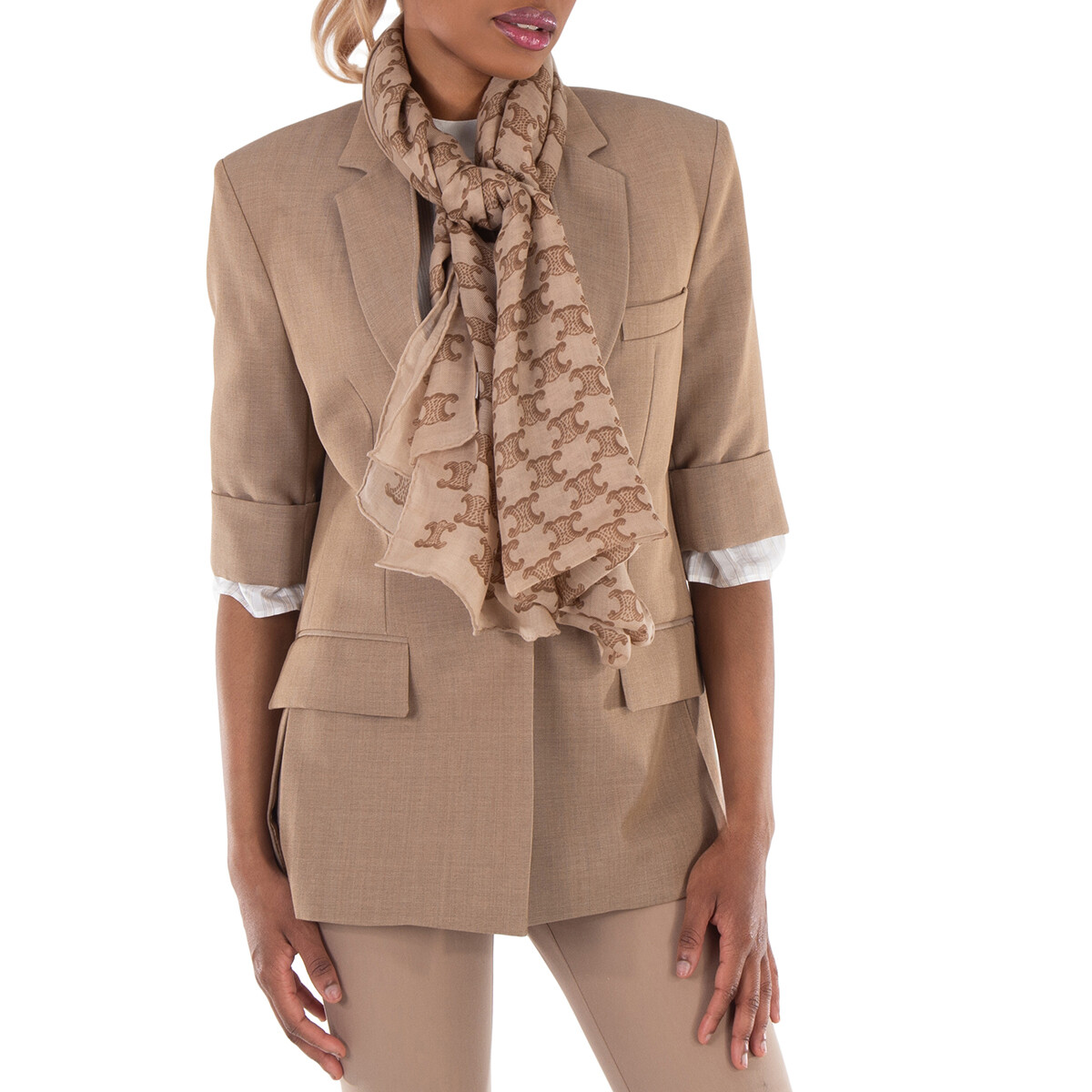 Celine Monogram Cashmere Scarf 2AW02252U.02LG 3616900621589 - Clothing ...