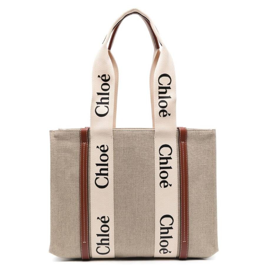 Chloé Woody Small Linen Tote Bag CHC22AS397I2690U 7613386448101 ...