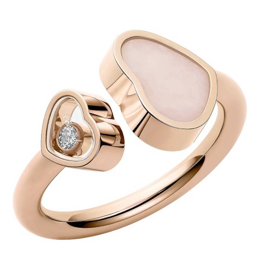 Chopard Happy Hearts 18k Rose Gold Red Stone Ring, Size 56 829482-5834 ...