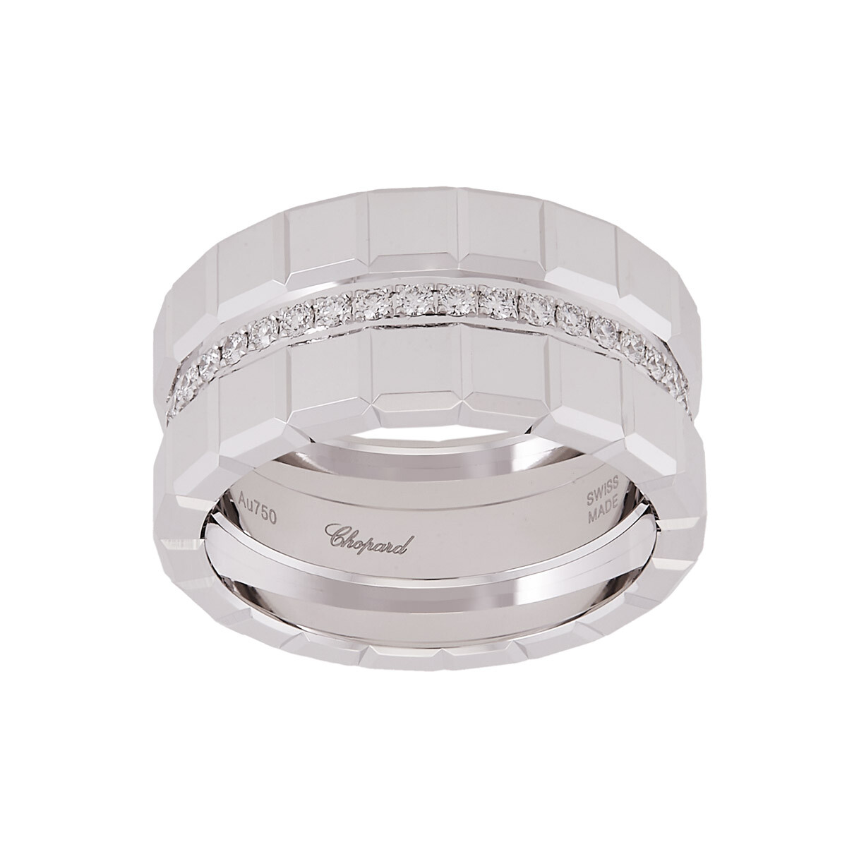 Chopard Ice Cube 18k White Gold 0.04 CT Diamond Ring, Size 54 827006-1011 - Jewelry, Ice Cube ...