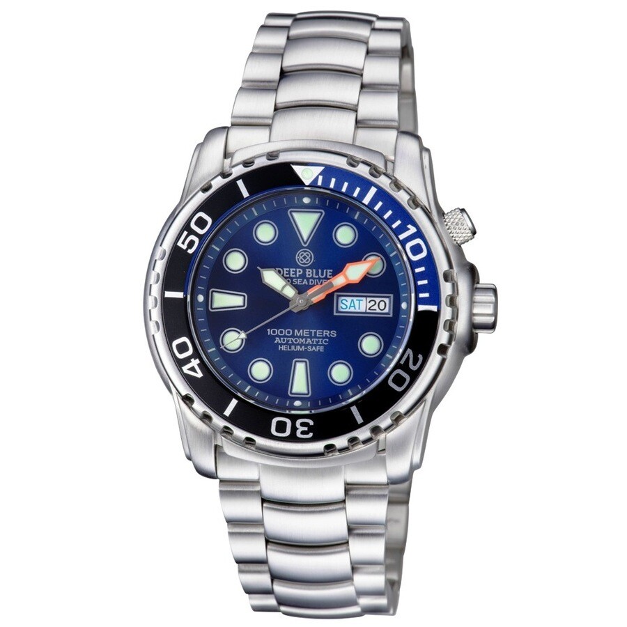 Deep Blue Pro Sea Diver 1000 Automatic Black Dial Watch PSD1KBLACK ...