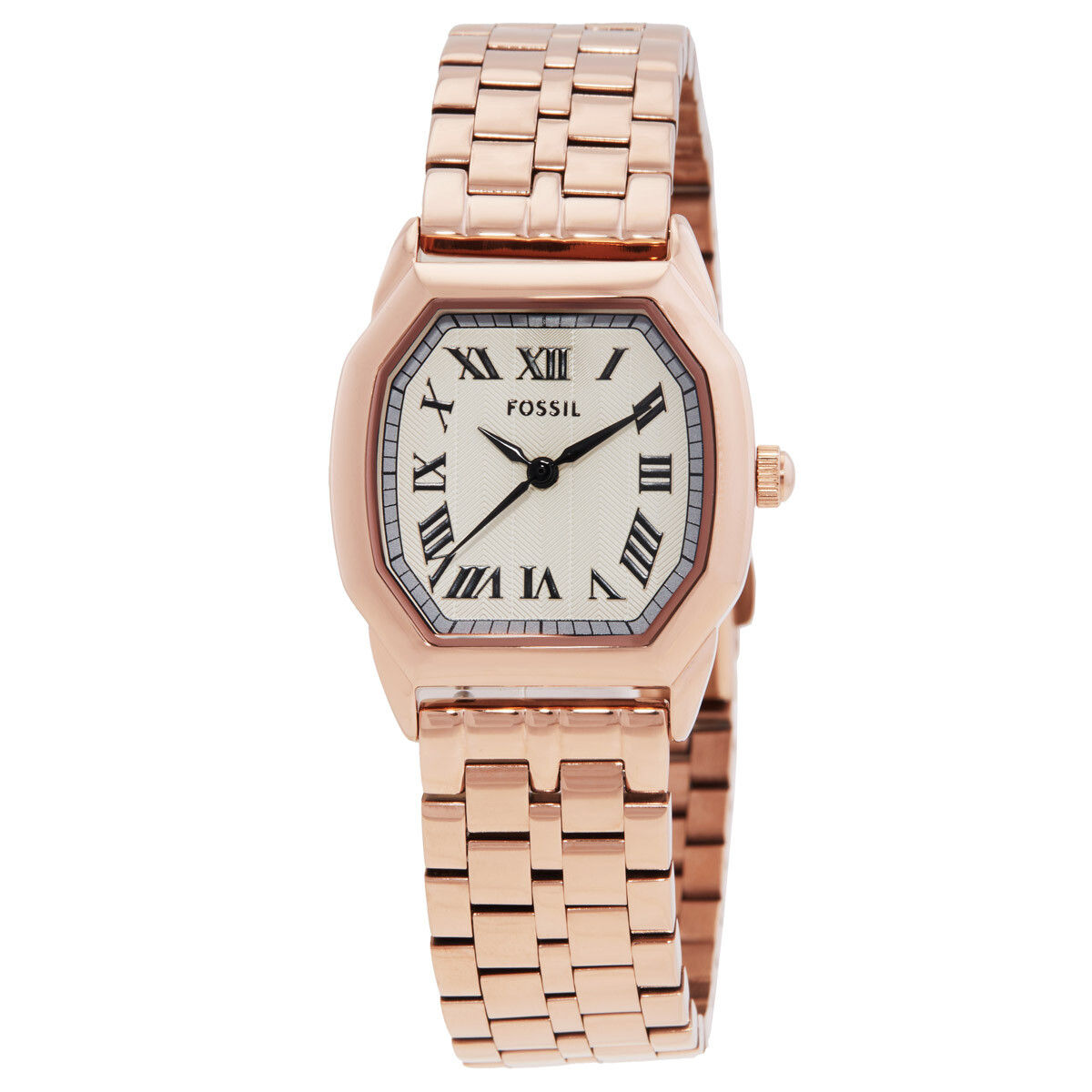 Fossil Jacqueline Silver Dial Navy Leather Quartz Ladies Watch ES3843 ...