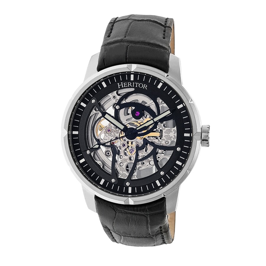 Heritor Edgard Automatic Silver Dial Men's Watch HR9101 847864192553 ...