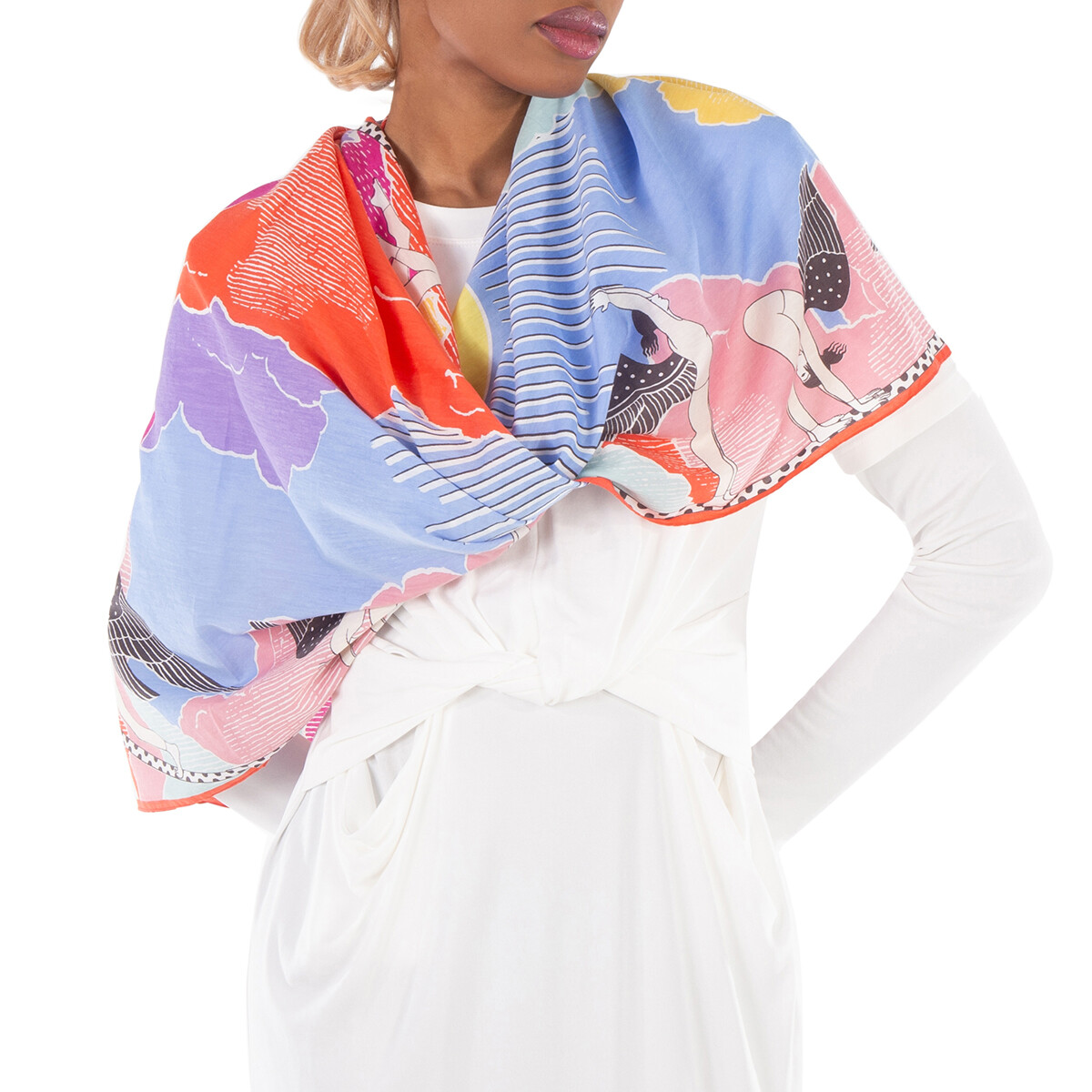 Inoui Editions Square Magnus Cotton And Silk Scarf CA18MA23-PASTEL ...