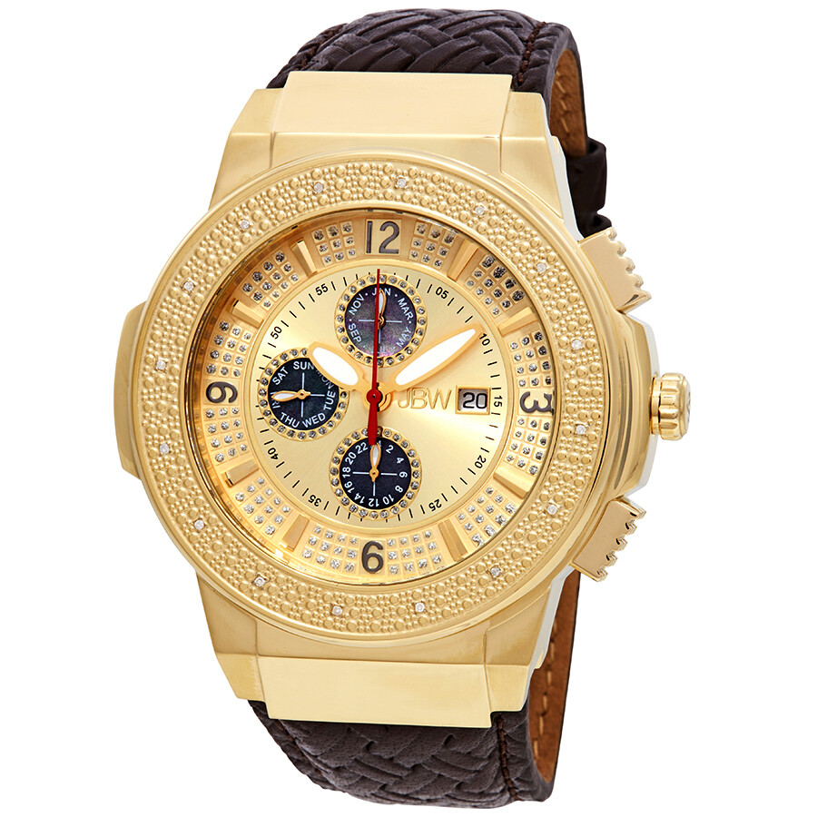 Jbw 562 Diamond Black Dial Black Ion-plated Stainless Steel Men's Watch ...