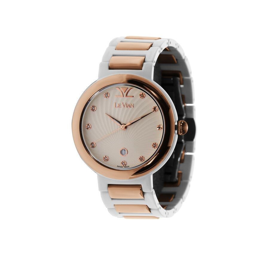 Le Vian Duo Diamond Quartz Champagne Dial Ladies Watch LV126RSSV ...