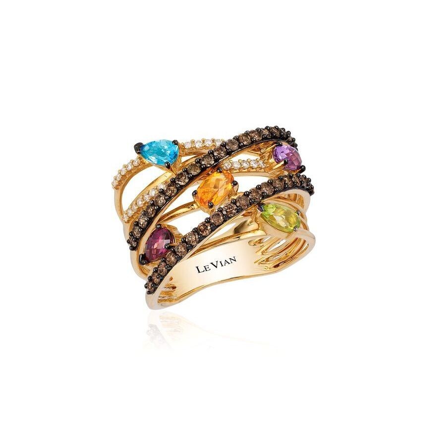 Le Vian Ladies Chocolate Gladiator Ring set in 14K Strawberry Gold ...