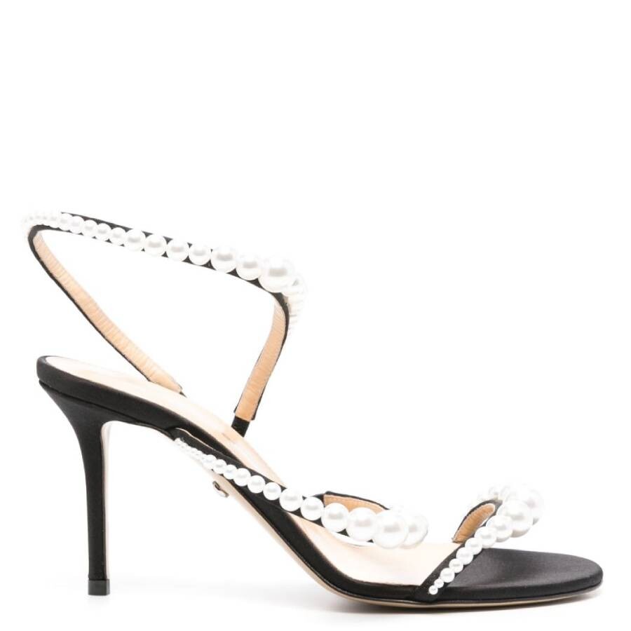 Mach & Mach Double Bow Crystal Satin Sandals, Brand Size 38 ( US Size 8 ...