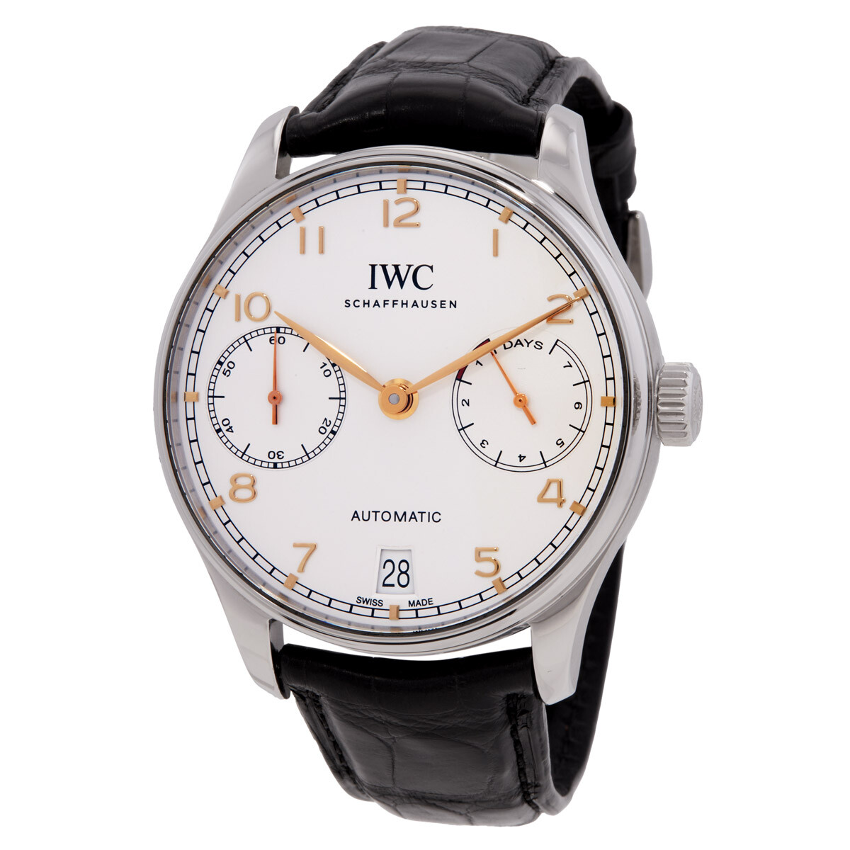 IWC Pre-owned IWC Portuguese White Dial Men's Watch IW500114 ...