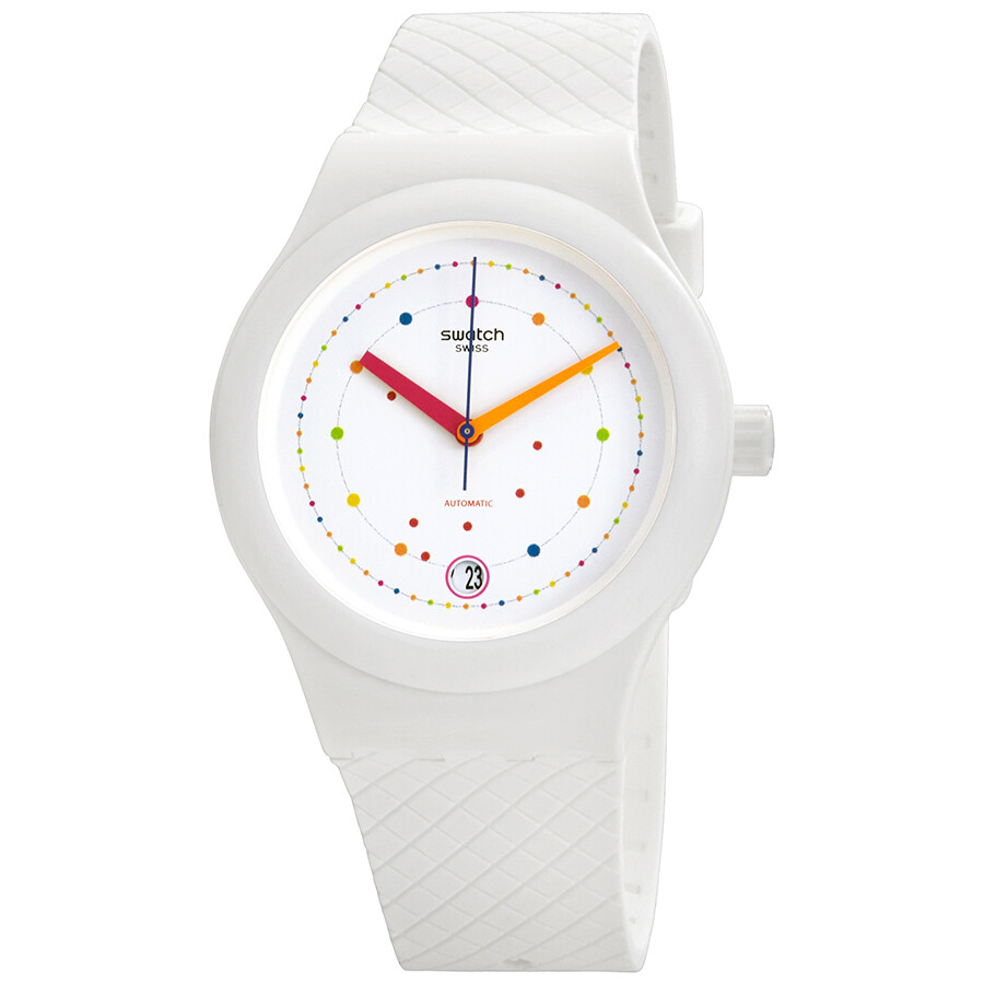 Swatch Generation 31 Gold Dial White Silicone Men's Watch SUOW400 ...