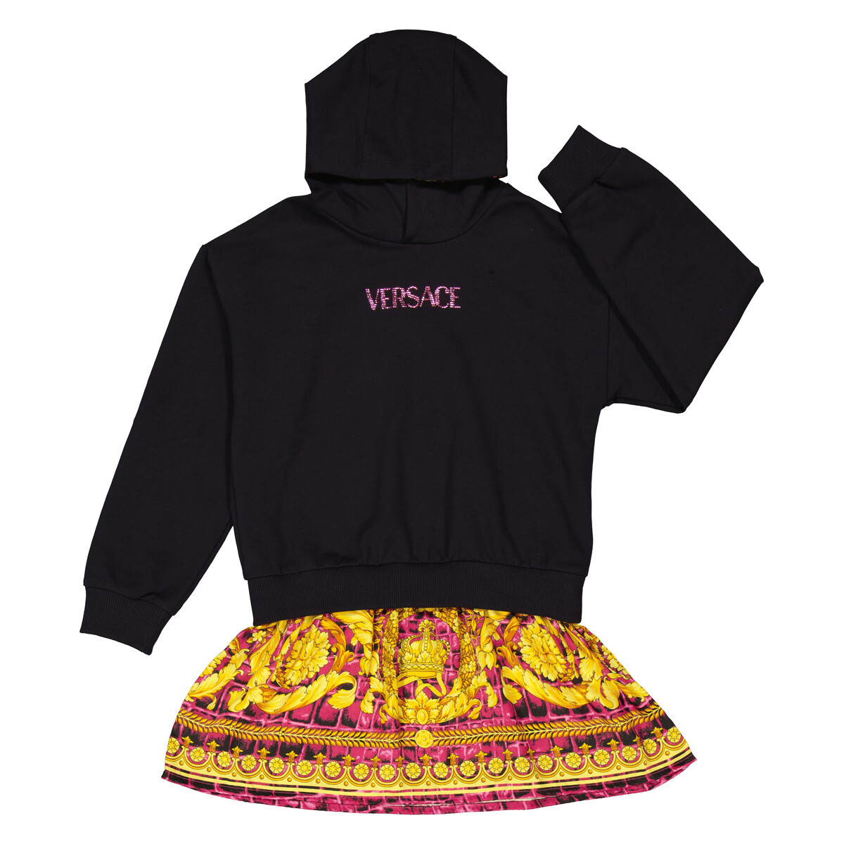 Young Versace Kids Medusa Smile Logo Print Hoodie In Blue Navy ...
