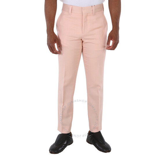 Burberry Men s Blush Pink Check Side Stripe Trousers