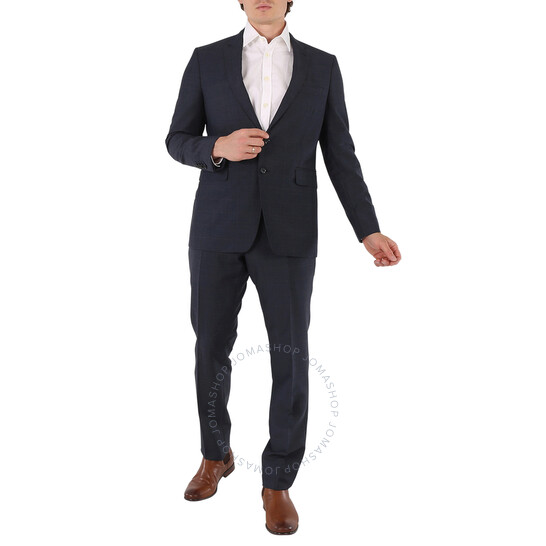 Burberry Men s Carbon Blue Pattern Slim Fit Two Piece Wool Suit Brand Size 44R US Size 34R 8028405 Clothing Jomashop