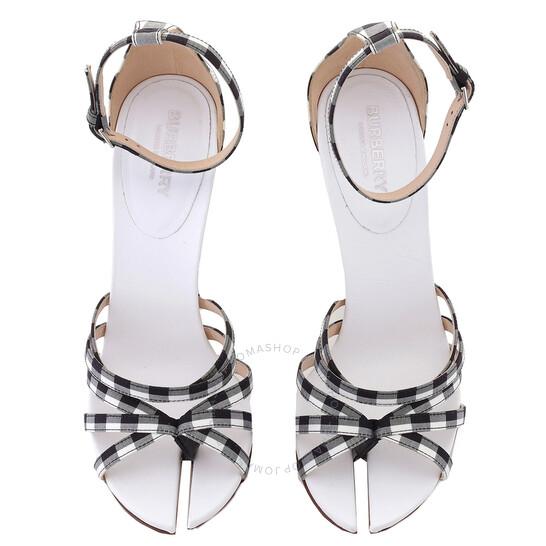 Burberry Split Toe Detail Gingham Check Hove Sandals Brand Size 36 Us